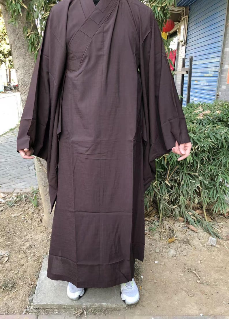 Monk Robe, Linen Kaftan, Long Linen Robe, Summer Buddhist Shaolin Monk ...