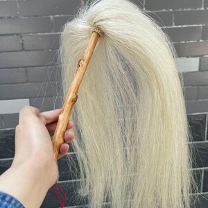 Natural White Horse Tail, Fly Whisk Duster,wood Handle Horsetail, Whisk ...