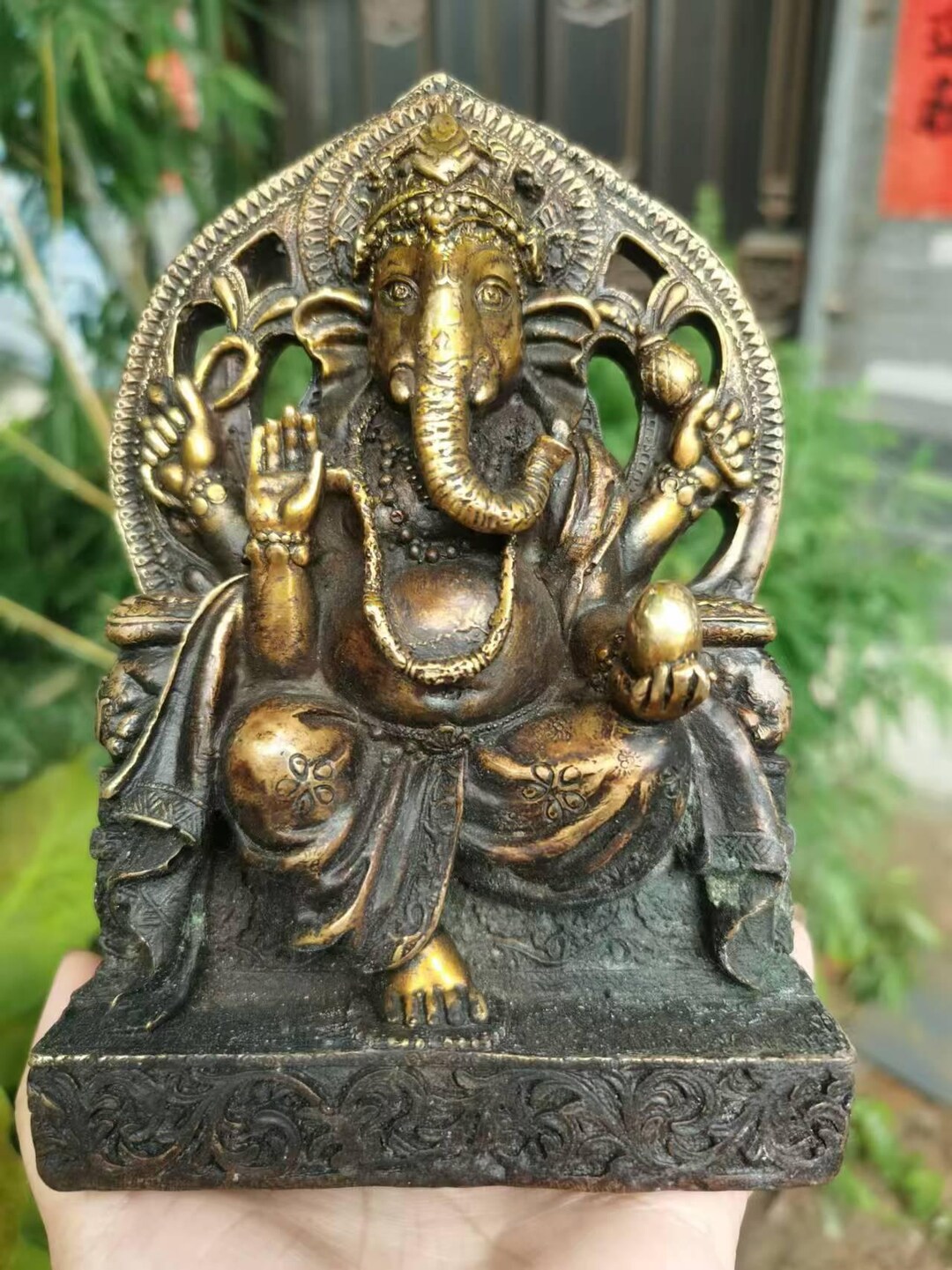 Tibetan Buddhist Prayer Offering Elephant God Buddha Treasure Ganesh ...