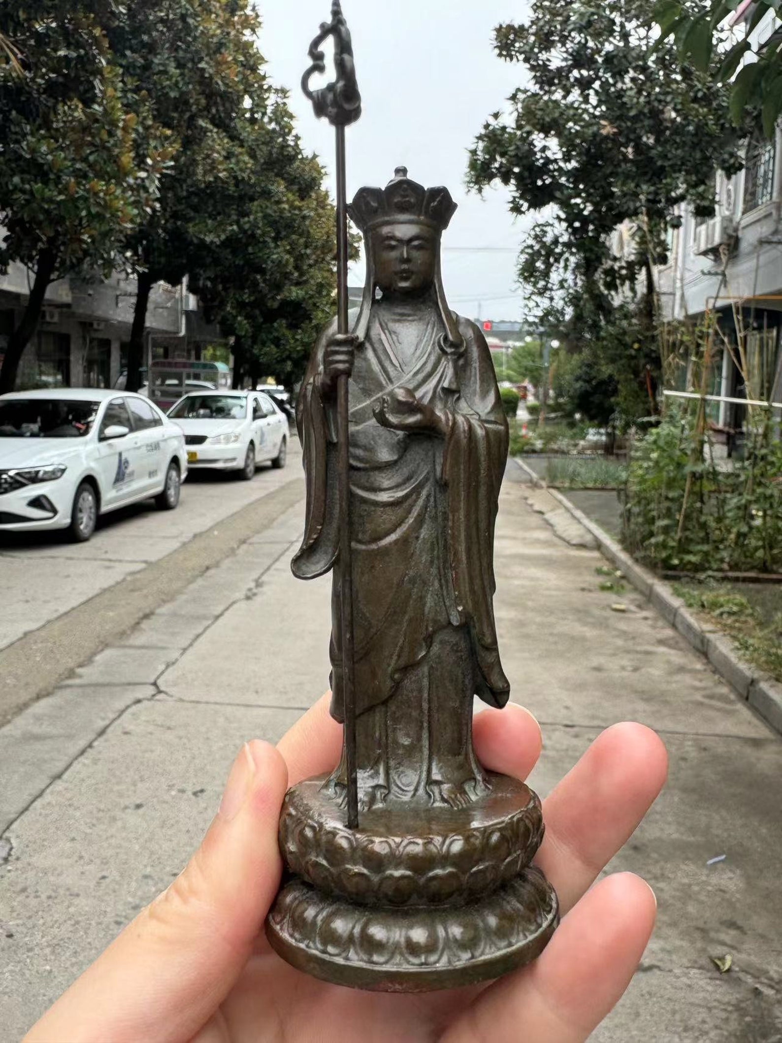 Copper Ksitigarbha Bodhisattva Standing Posture Dizang Pusa Copper ...