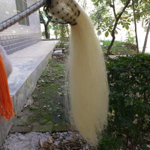 Natural White Real Horse Tail Buddha Dust Props Wood Handle Horsetail ...
