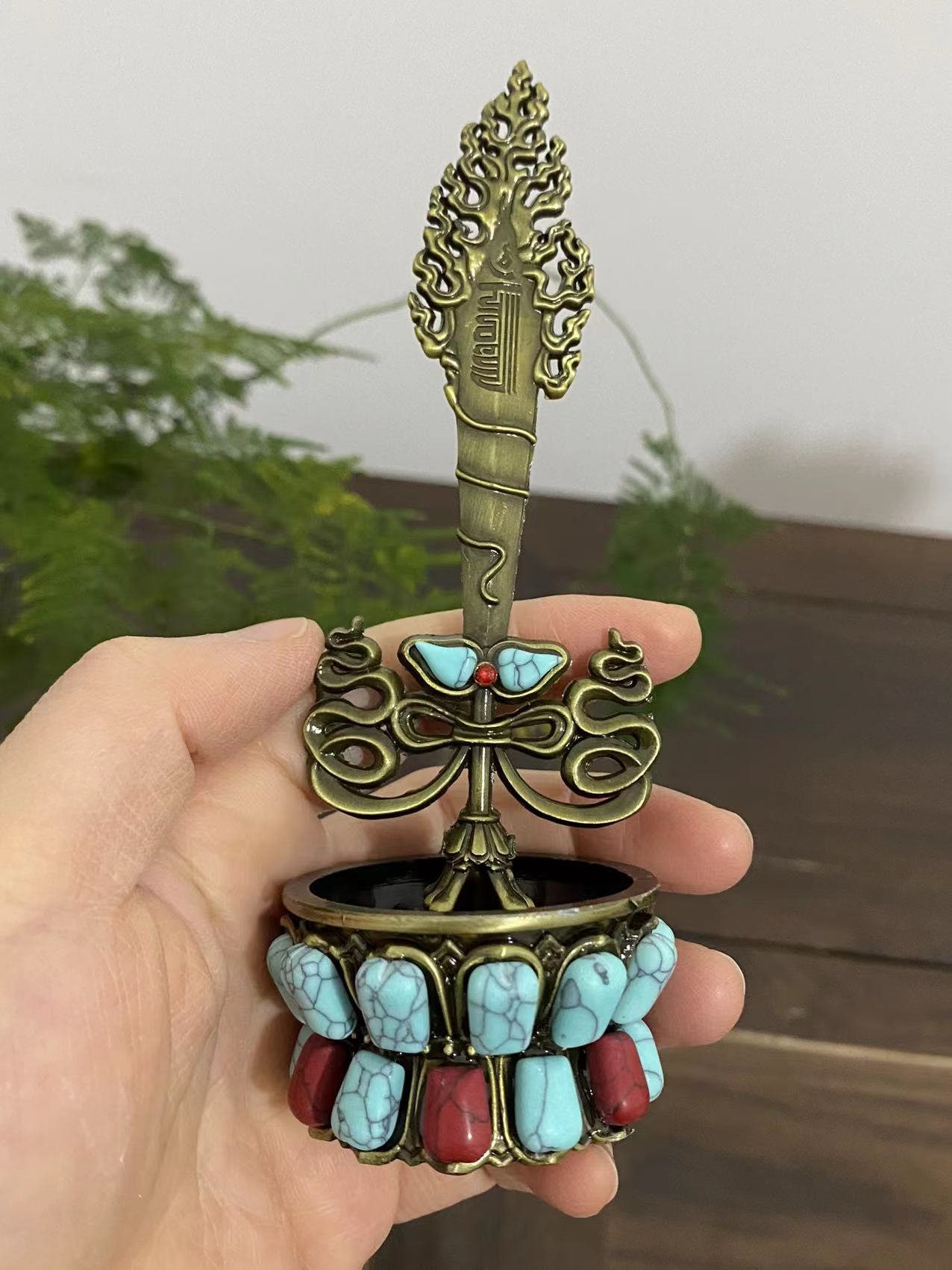 Nepal Manjusri Wisdom Sword With Base Tibetan Buddhist Vajra Sacrificed ...