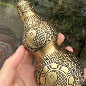 Copper Hu Lu Fengshui Decor Blessing Good Luck Prosperity Gift Wu Lou ...