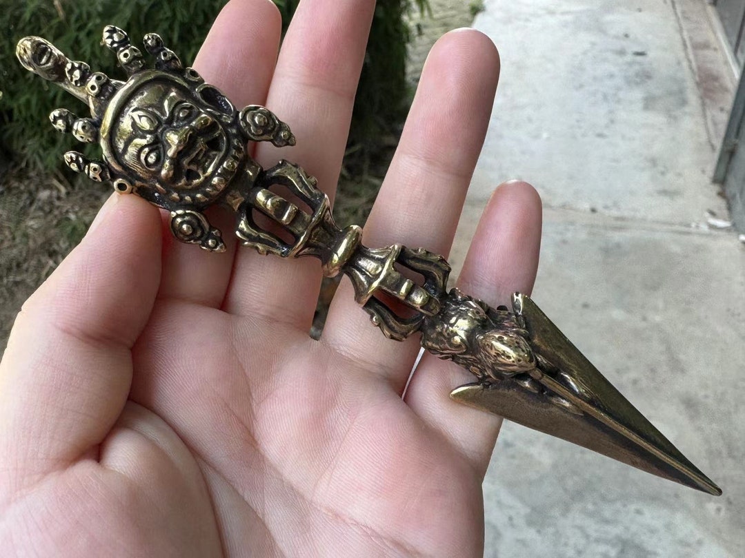 Pure Copper Vajra Phurba Pestle Handmade Buddha Vajra Handicraft ...