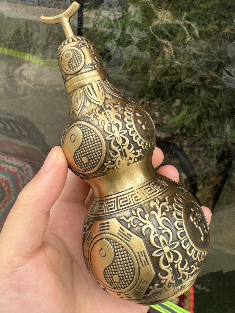 Copper Hu Lu Fengshui Decor Blessing Good Luck Prosperity Gift Wu Lou ...