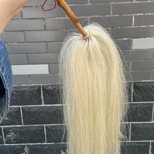 Natural White Horse Tail, Fly Whisk Duster,wood Handle Horsetail, Whisk ...