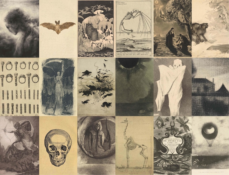 Vintage Gothic Collage Kit, Dark Academia Room Decor (84 PCS) (digital ...