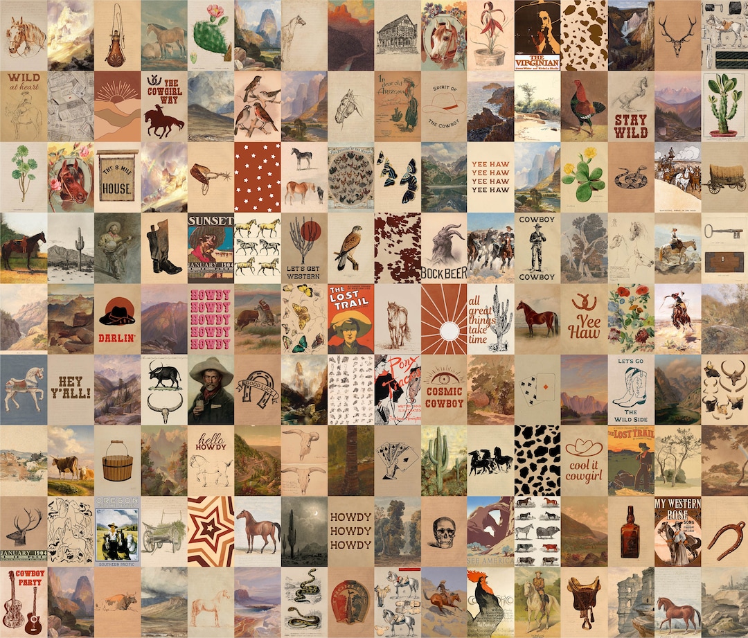 Vintage Wild West Collage Kit, Retro Cowboy Decor (digital Download) - Etsy