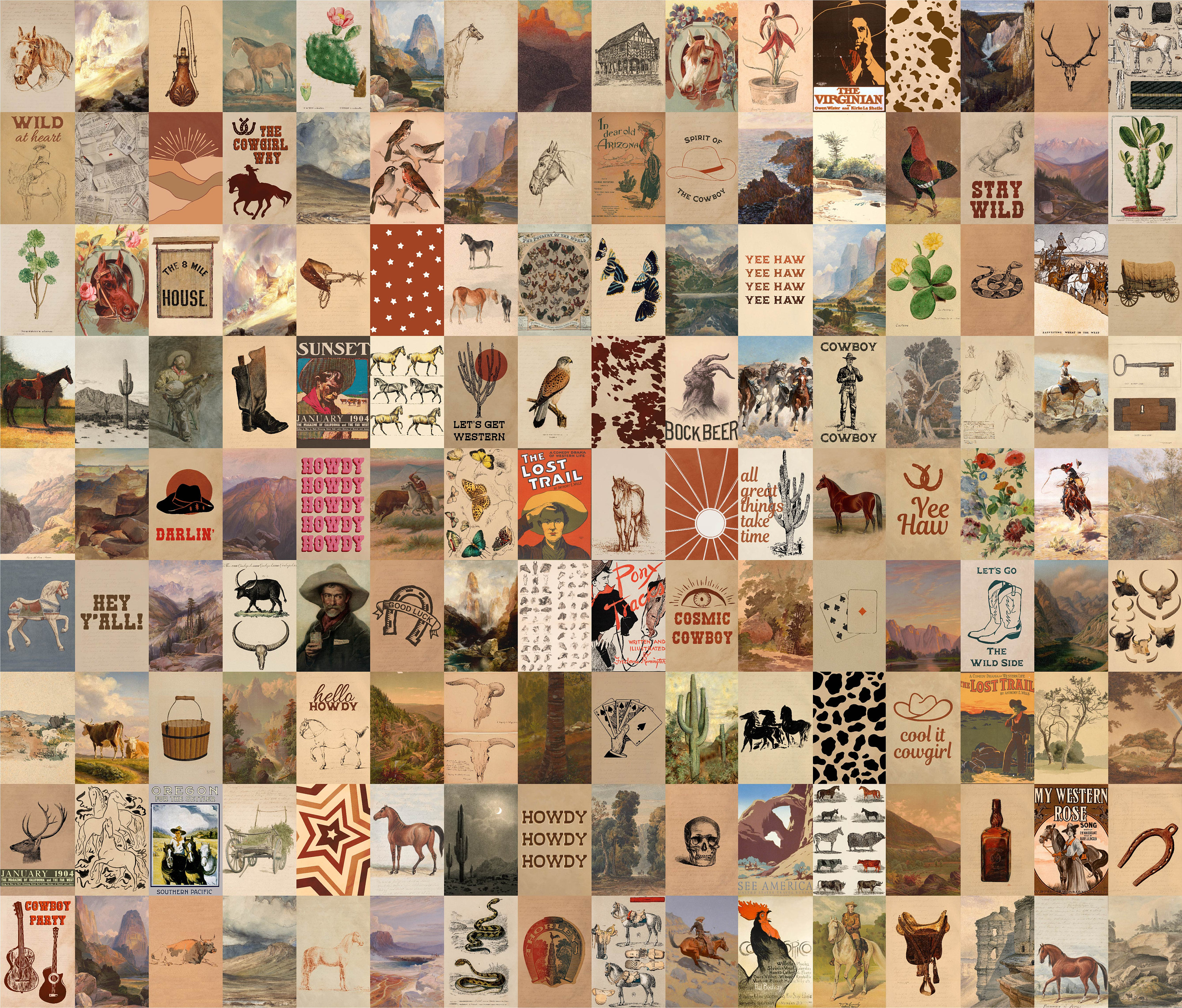Vintage Wild West Collage Kit, Retro Cowboy Decor (digital Download) - Etsy