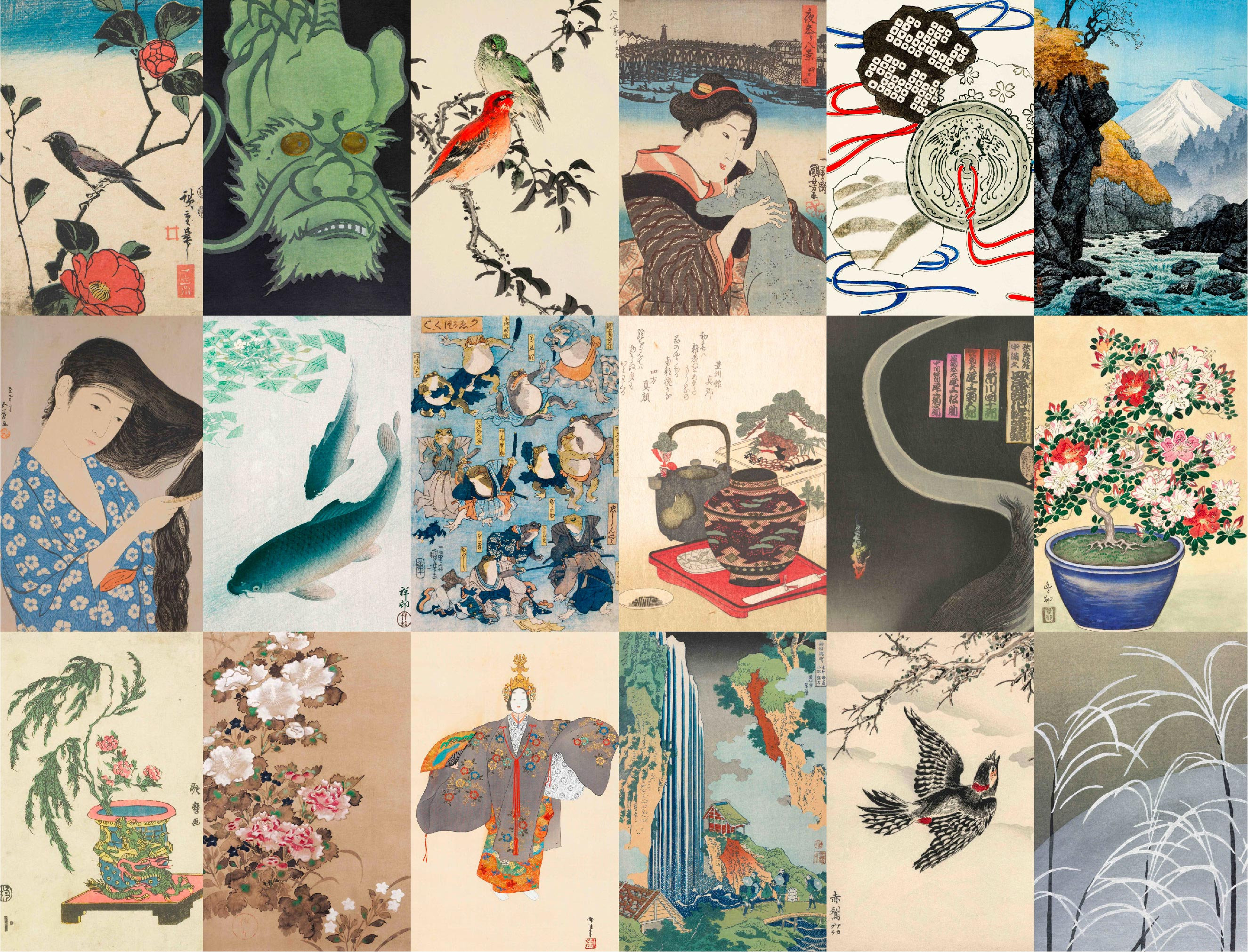 Vintage Japanese Wall Collage Bundle Aesthetic Old Japan Art - Etsy