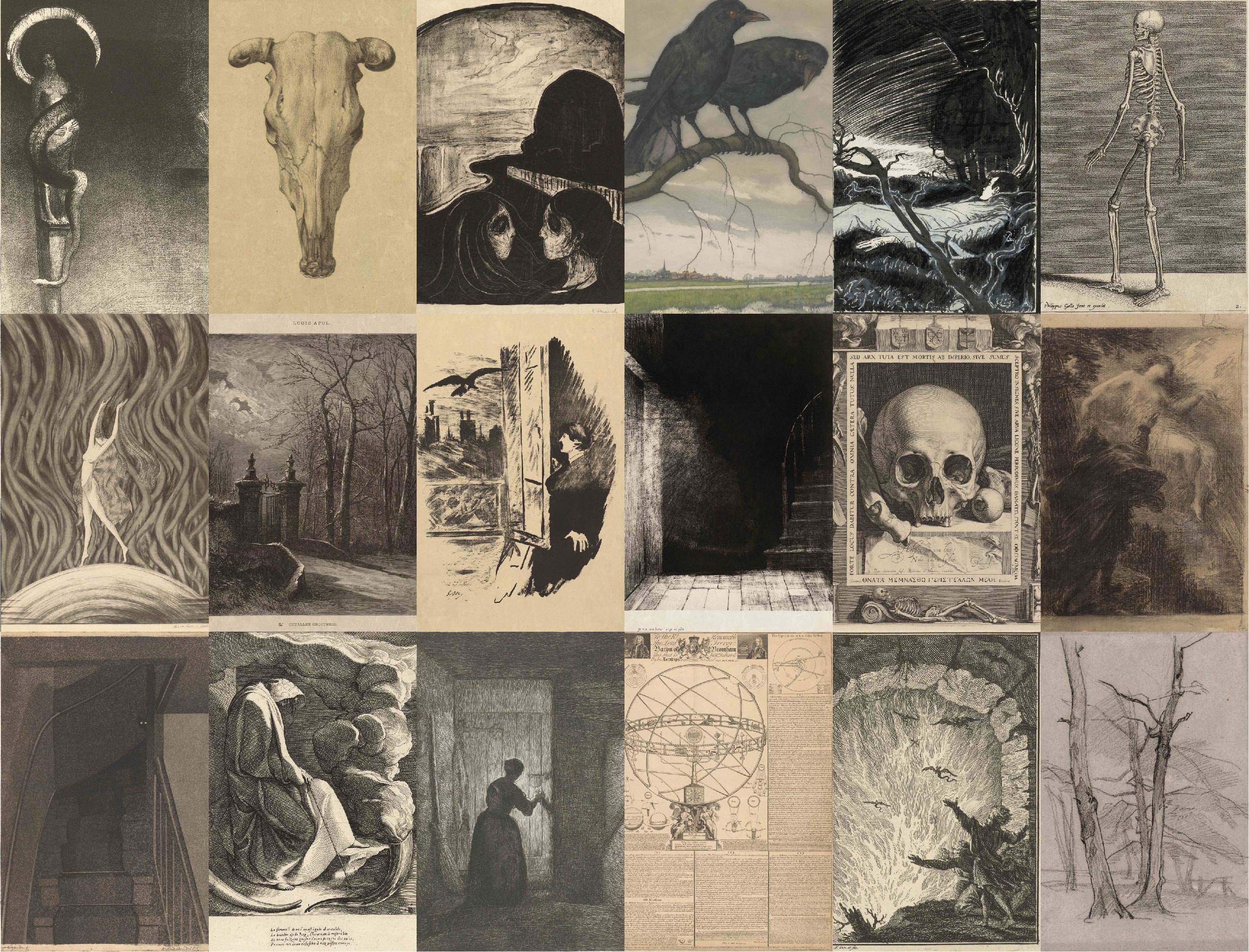 Vintage Gothic Wall Collage Kit, Old Grunge Aesthetic Teen Room Decor ...