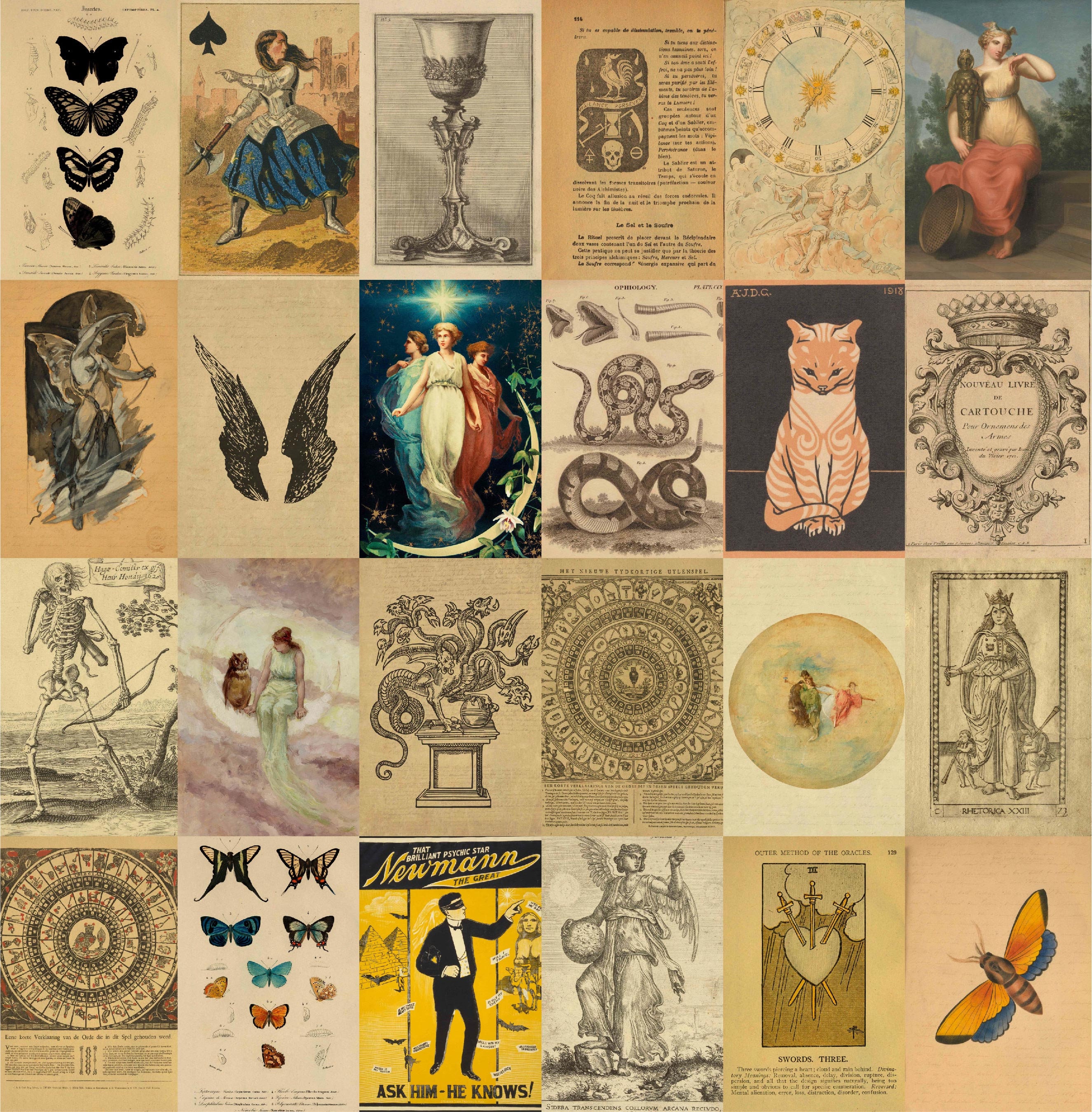 Vintage Magic Wall Collage Kit, Aesthetic Fairy Room Decor Collage ...