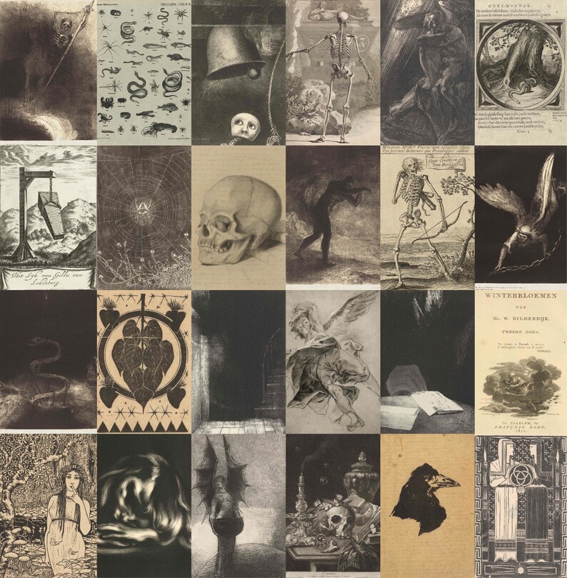 Vintage Gothic Collage Kit, Dark Academia Room Decor (84 PCS) (digital ...