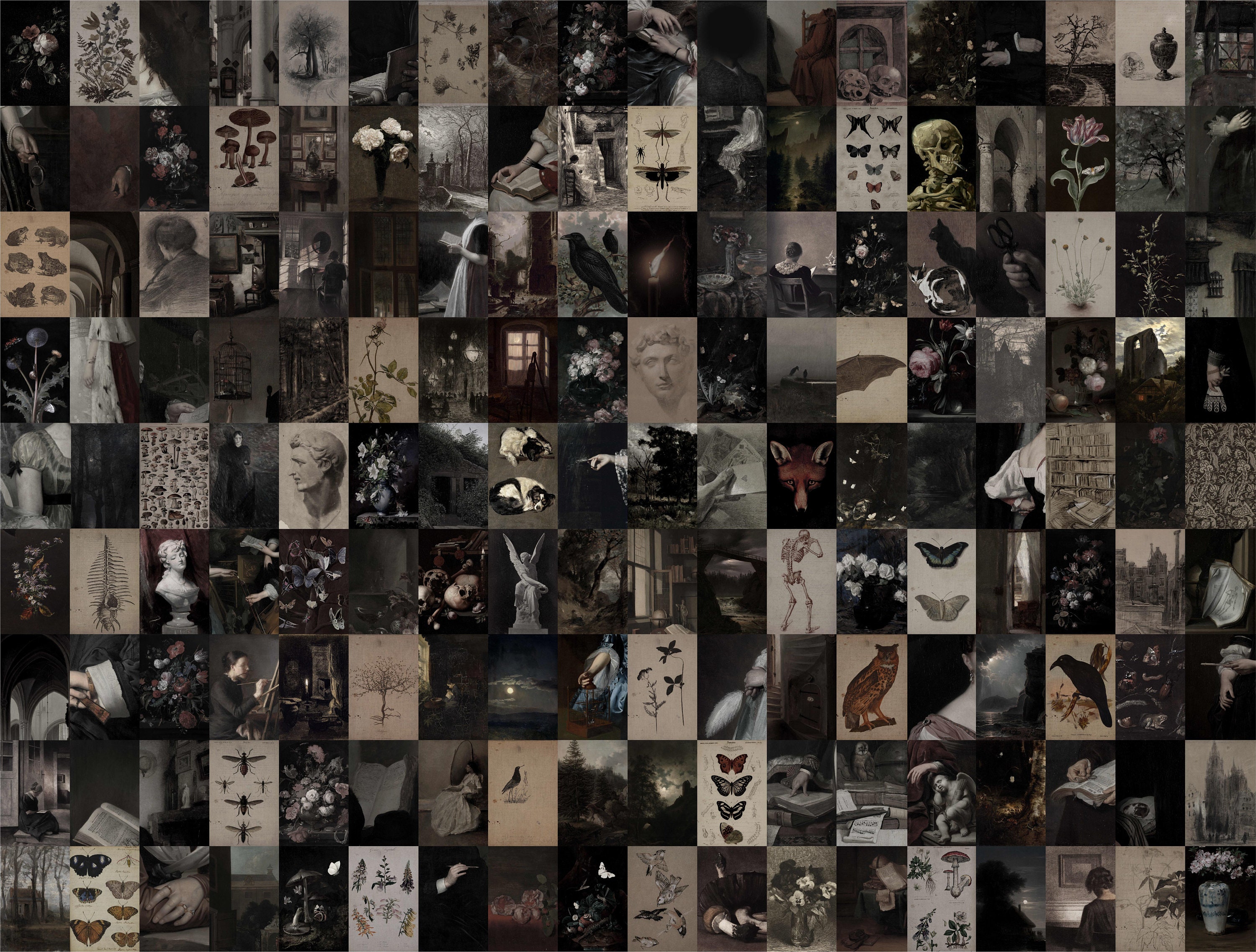 MEGA BUNDLE 4 in 1 Gothic Dark Moody Collage Kits | 525+ PCS Vintage ...