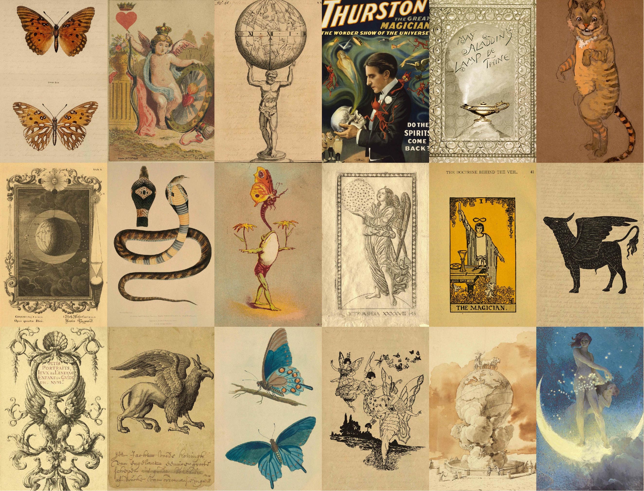 Vintage Magic Wall Collage Kit, Aesthetic Fairy Room Decor Collage ...