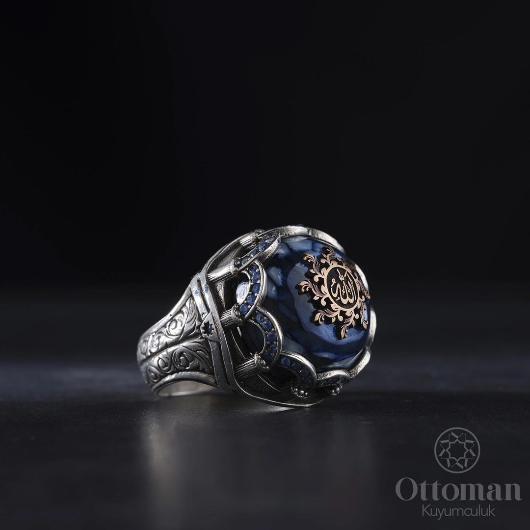 Custom Islamic Silver Ring Men, Personalized Muslim Ring, Arabic Ring ...