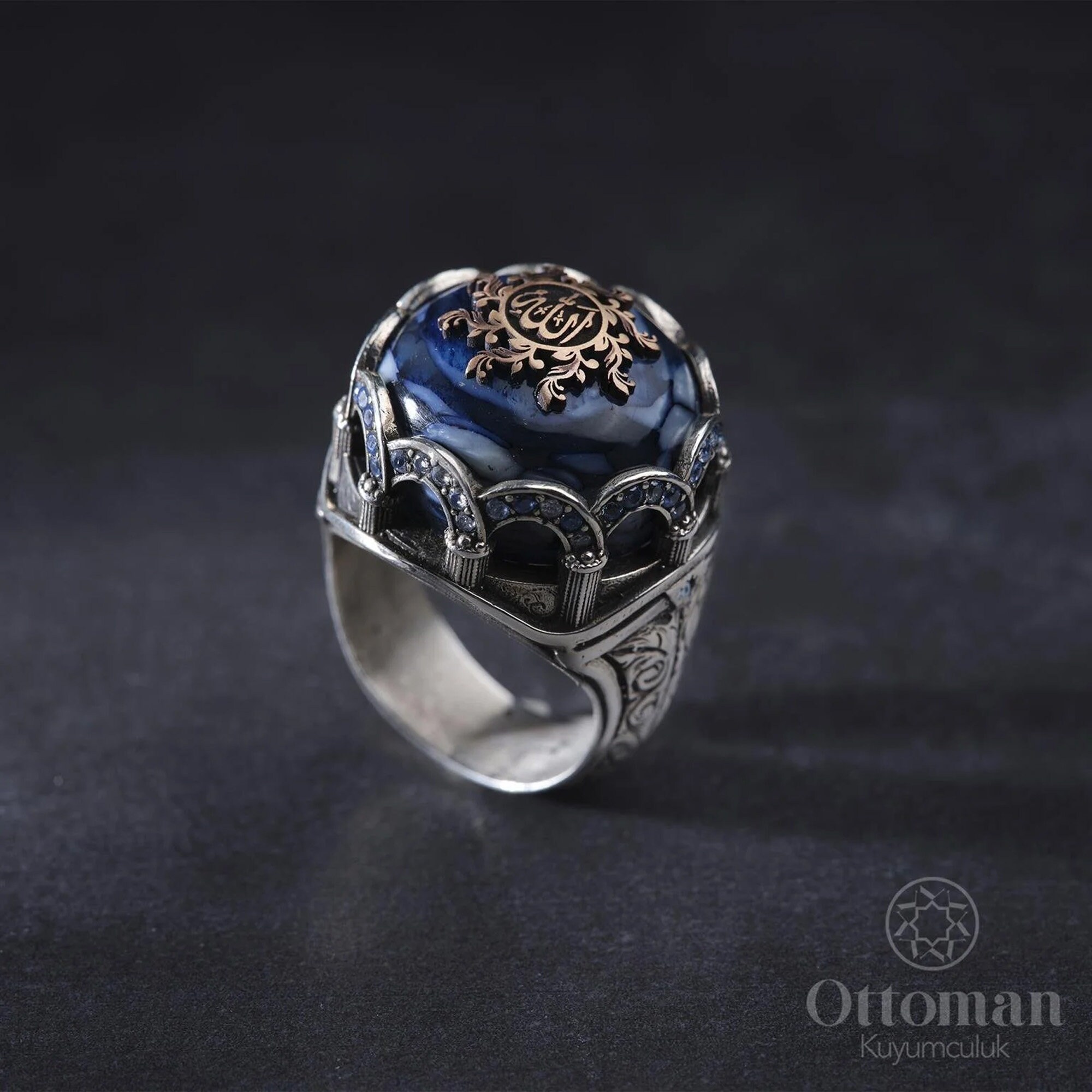 Custom Islamic Silver Ring Men, Personalized Muslim Ring, Arabic Ring ...