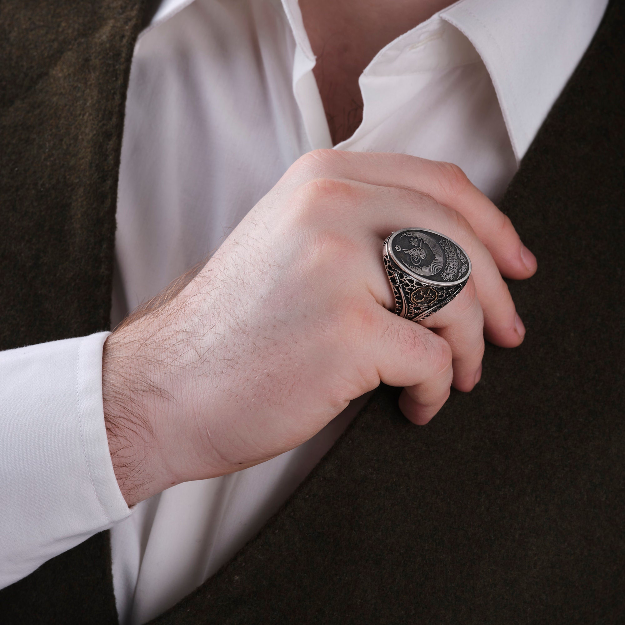 Personalized Islamic Ring for Men, Islamic Gifts Men, Arabic Silver ...