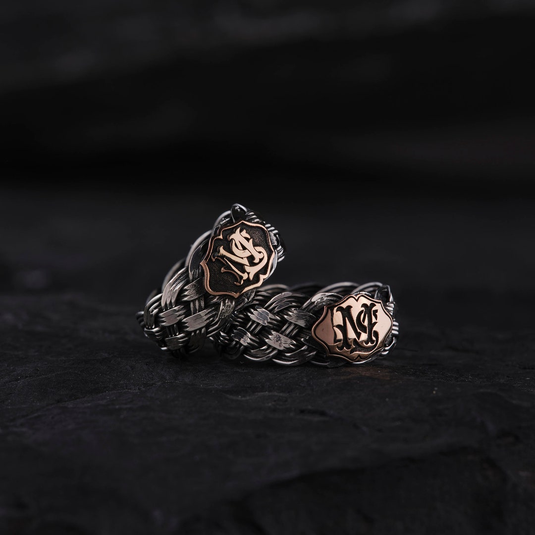 Personalized Silver Ring Men, Customized Name Ring, Latter Ring Men ...