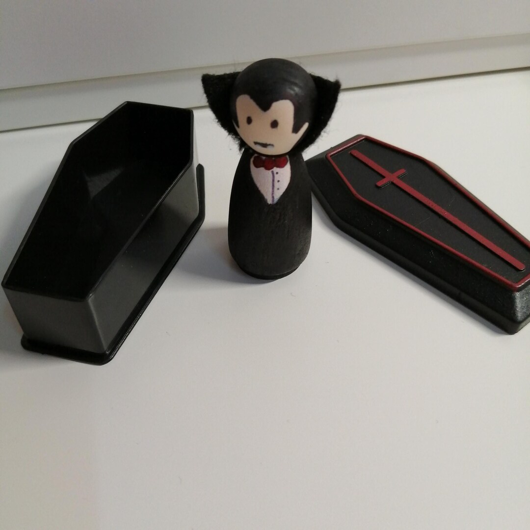 Vampire in Casket Peg Doll. - Etsy