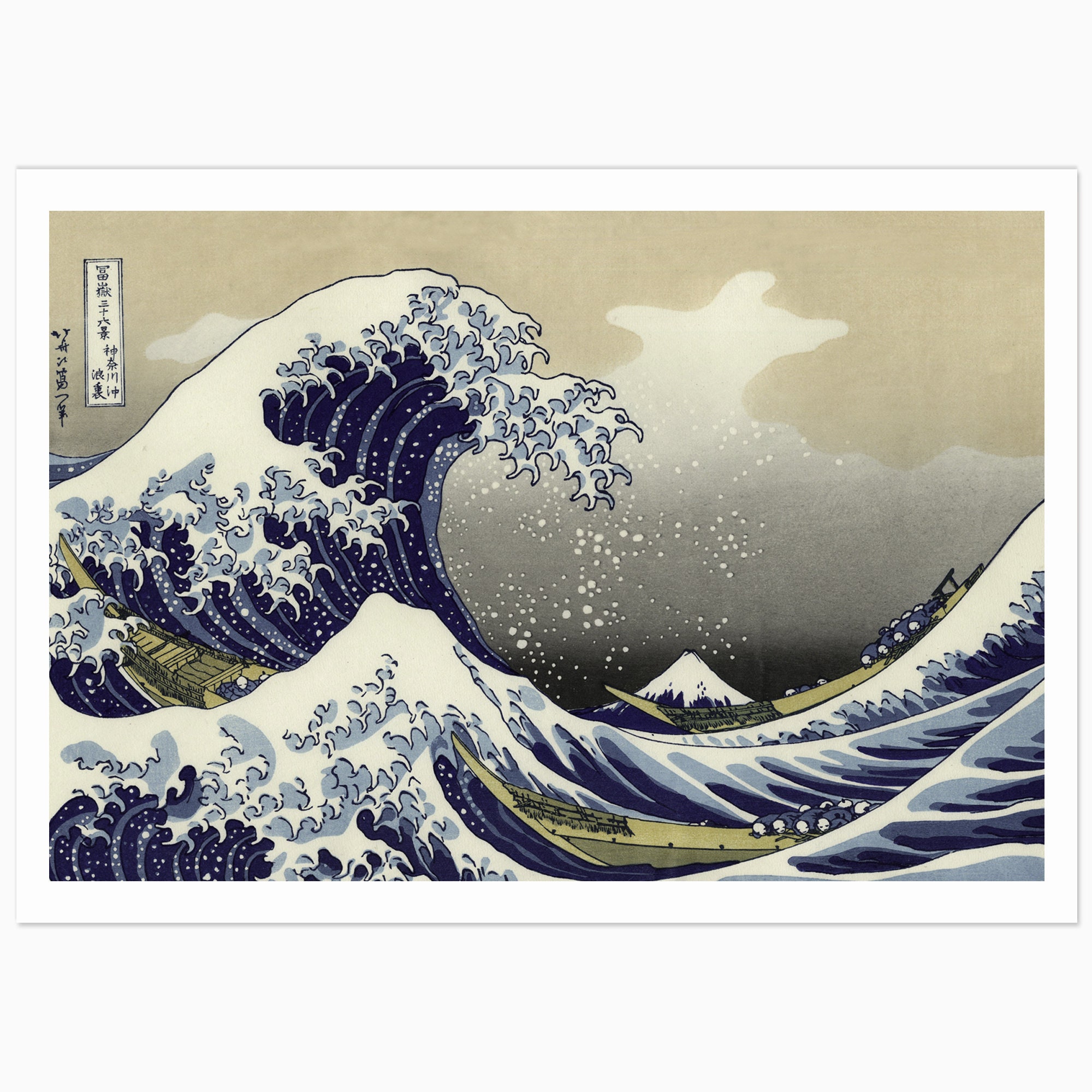 The Great Wave of Kanagawa by Hokusai Poster on Paper Museum Wall Decor ...