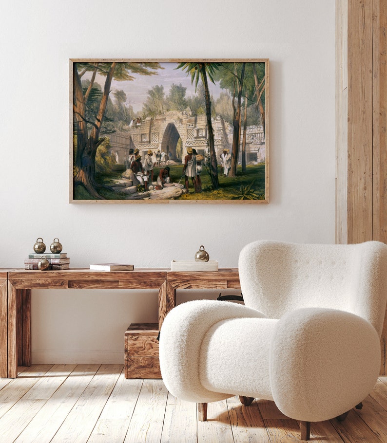 Poster Maya Temple Tulum Labnah Portal Print on Museum Paper of a Color ...