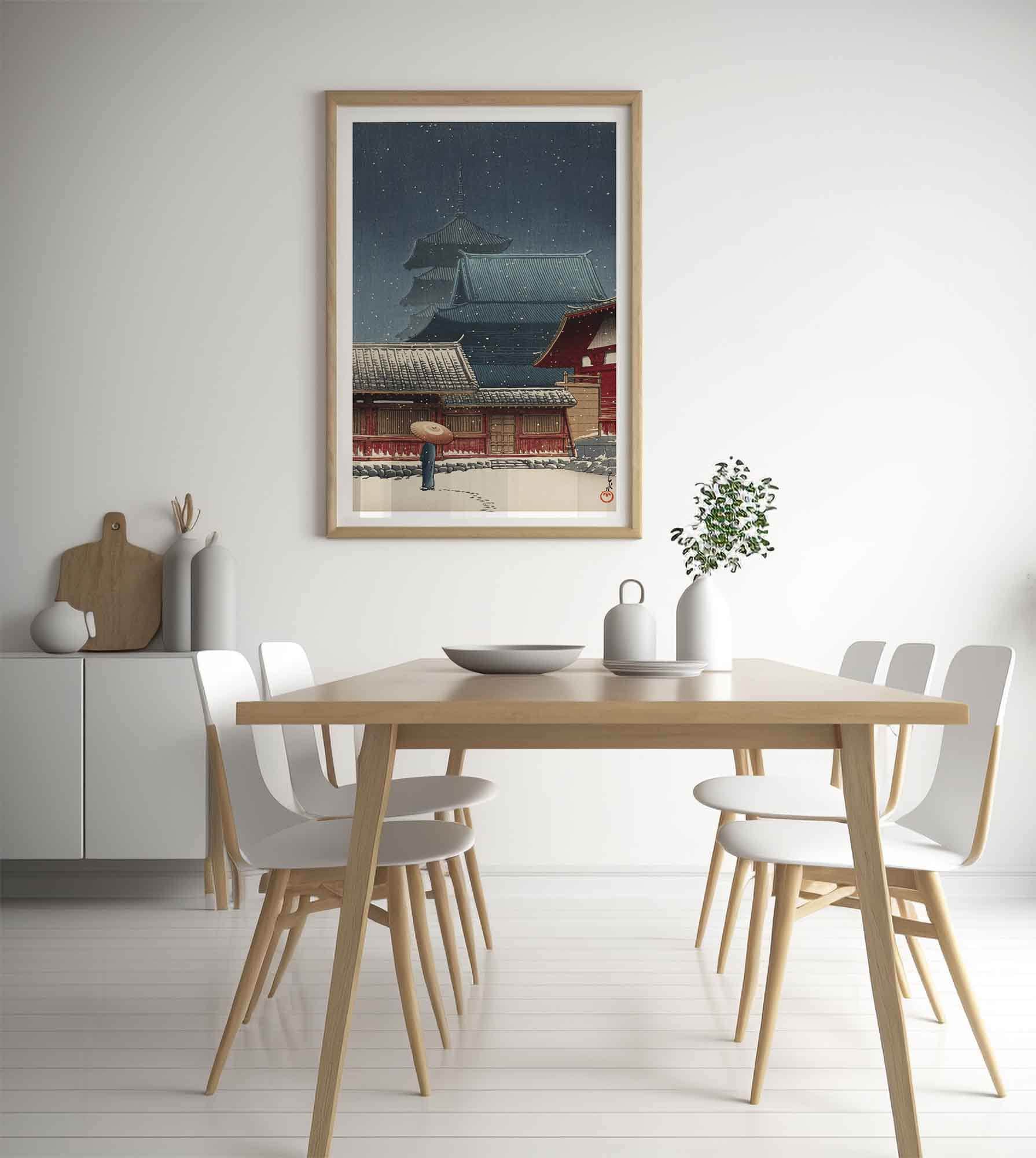 Tennoji Temple in Osaka Japanese Art Poster by Kawase Hasui Ukiyo-e ...