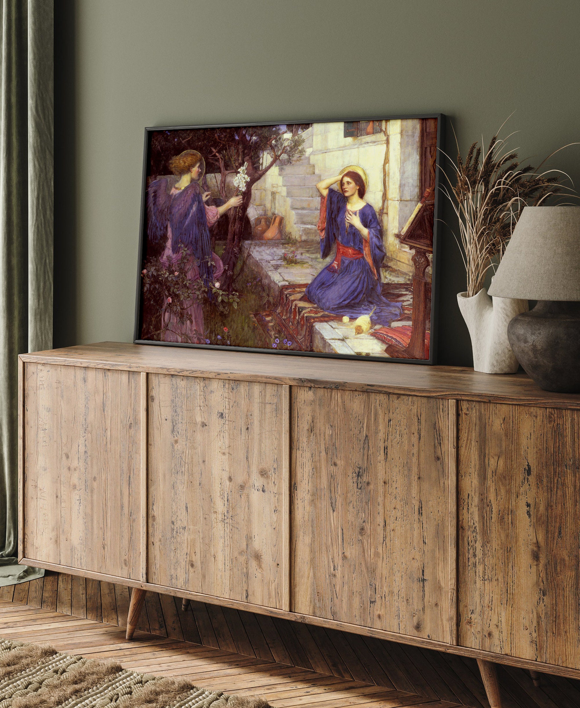 The Annunciation Pre-raphaelite Art Poster by John William Waterhouse ...