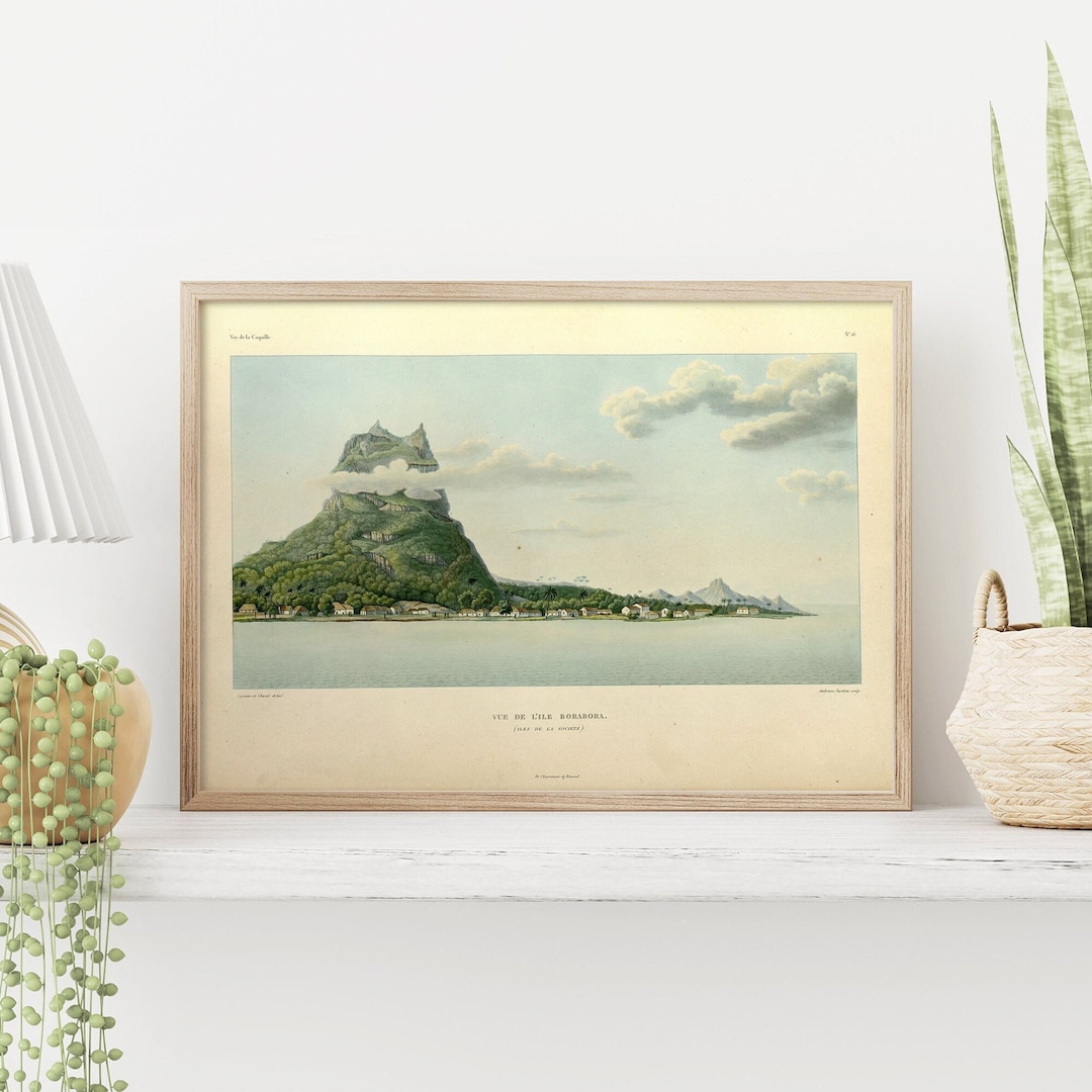 Vintage Travel Poster Bora-bora French Polynesia Print on Museum Paper ...