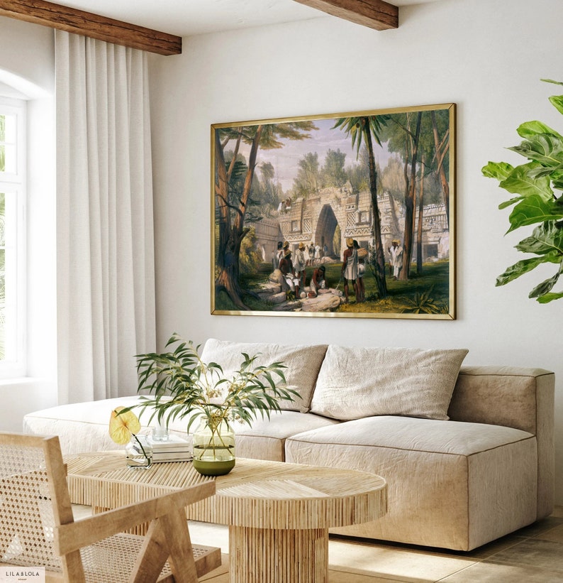 Poster Maya Temple Tulum Labnah Portal Print on Museum Paper of a Color ...