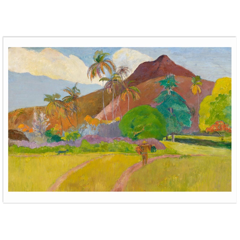 Poster Paul Gauguin Tahitian Landscape Print on Paper Museum of a Post ...