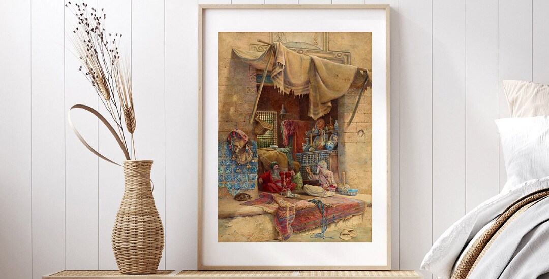 Robertson Poster, Bazaar Gossip, Charles Robertson, Travel Art, Fine ...