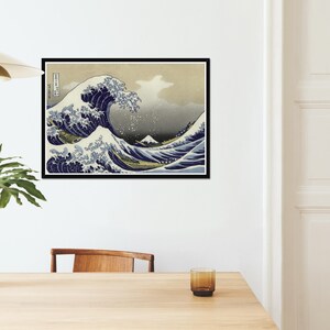 The Great Wave of Kanagawa by Hokusai Poster on Paper Museum Wall Decor ...