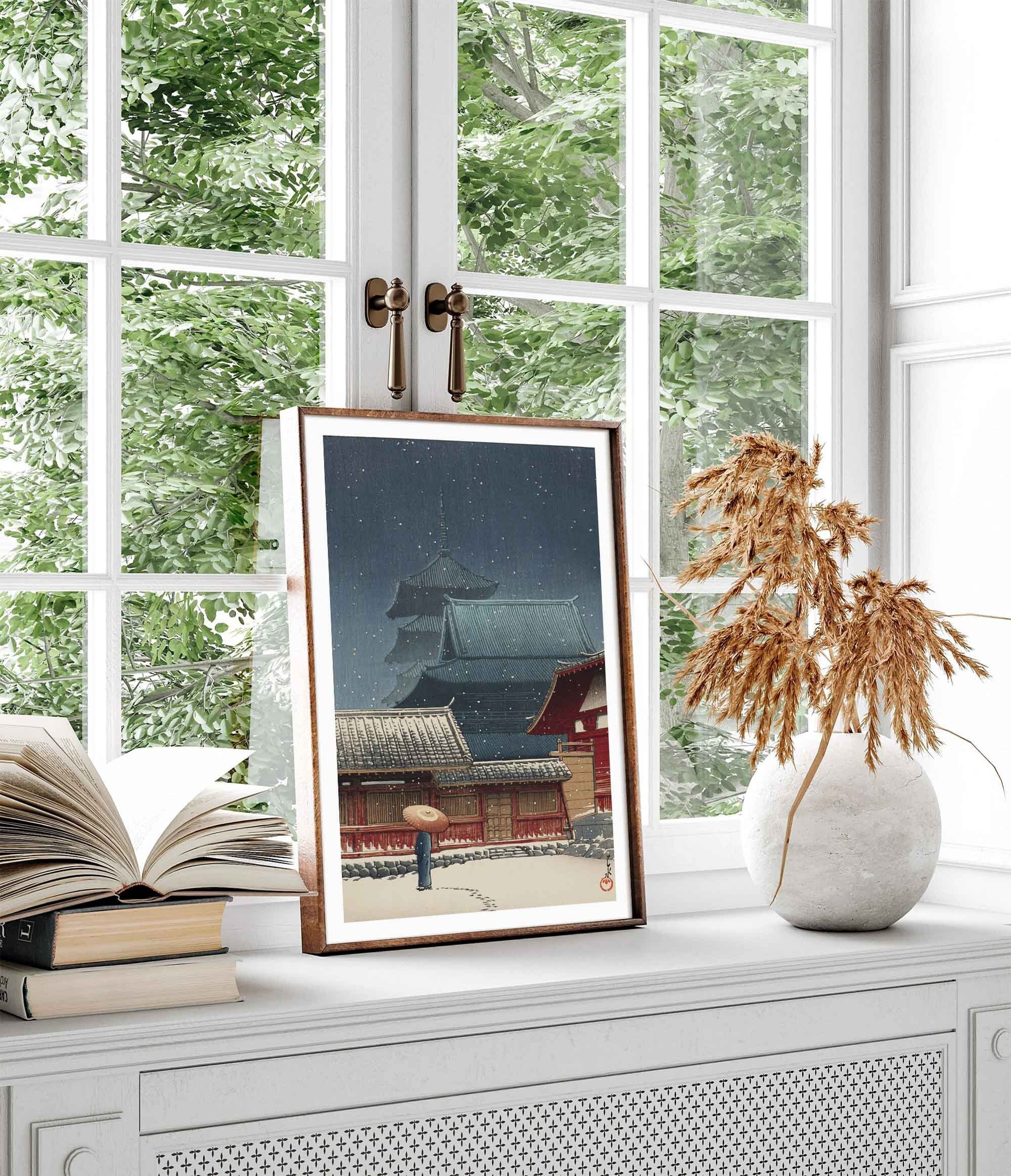 Tennoji Temple in Osaka Japanese Art Poster by Kawase Hasui Ukiyo-e ...