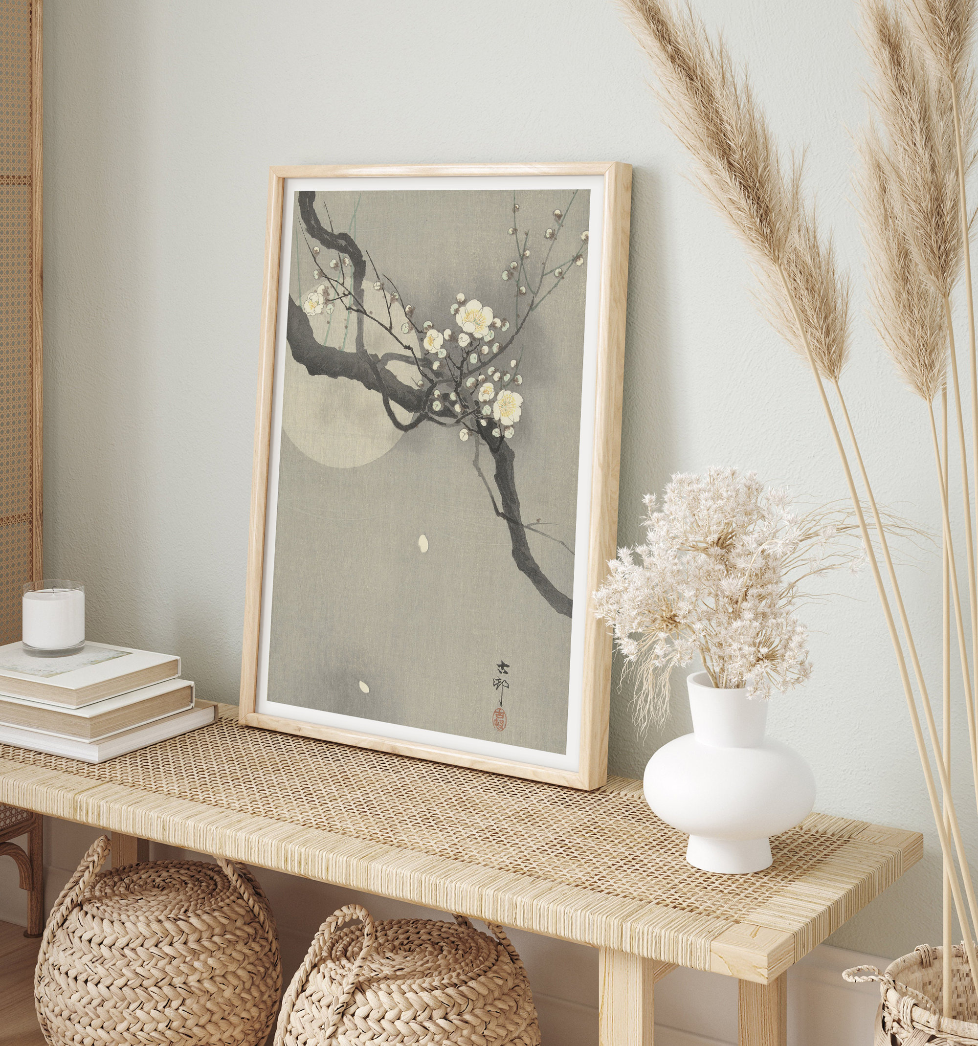 Ohara Koson Poster Plum Blossom and Full Moon Ukiyo-e Japanese ...