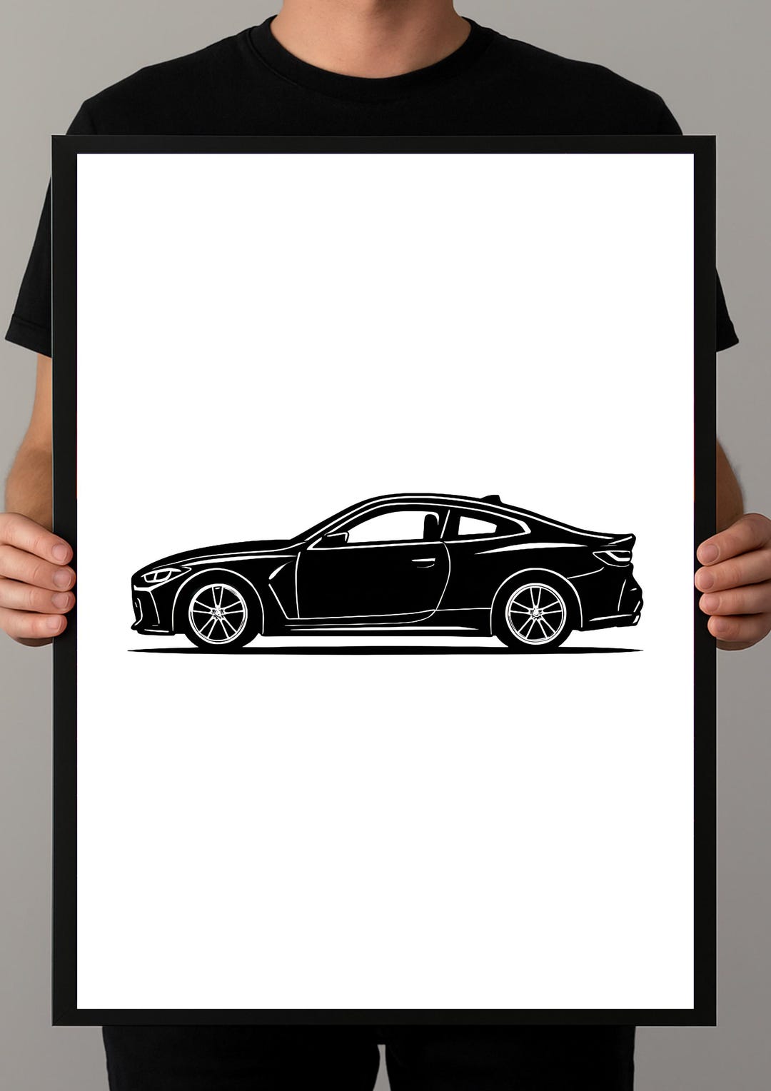 BMW M4 Line Drawing – Digital Car Art Print for Printing & Plotting ...