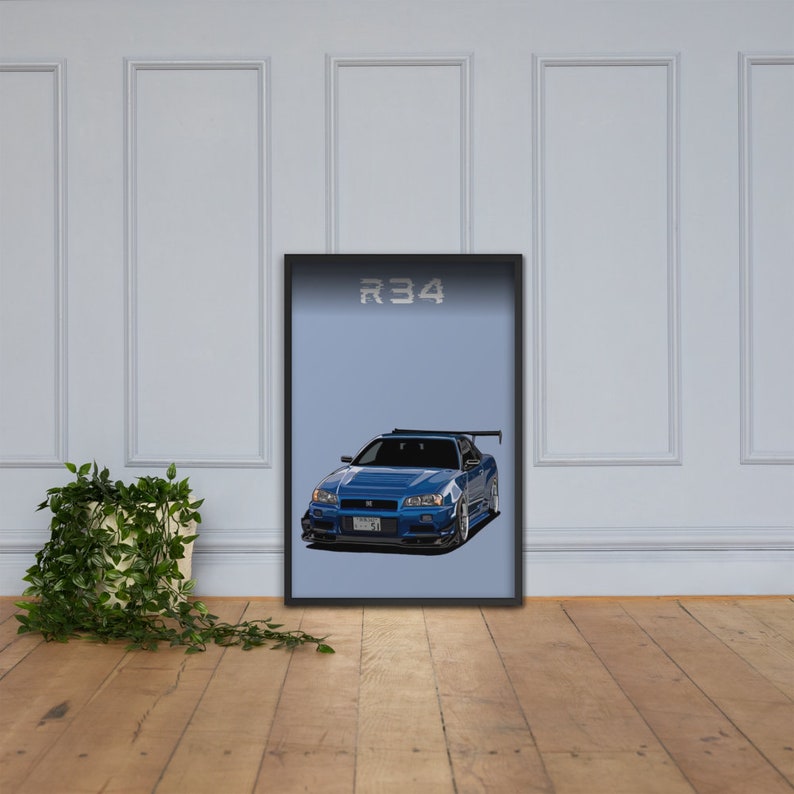 Skyline GTR R34 Skyline GTR R34 Fast and Furious Car Poster Digital ...