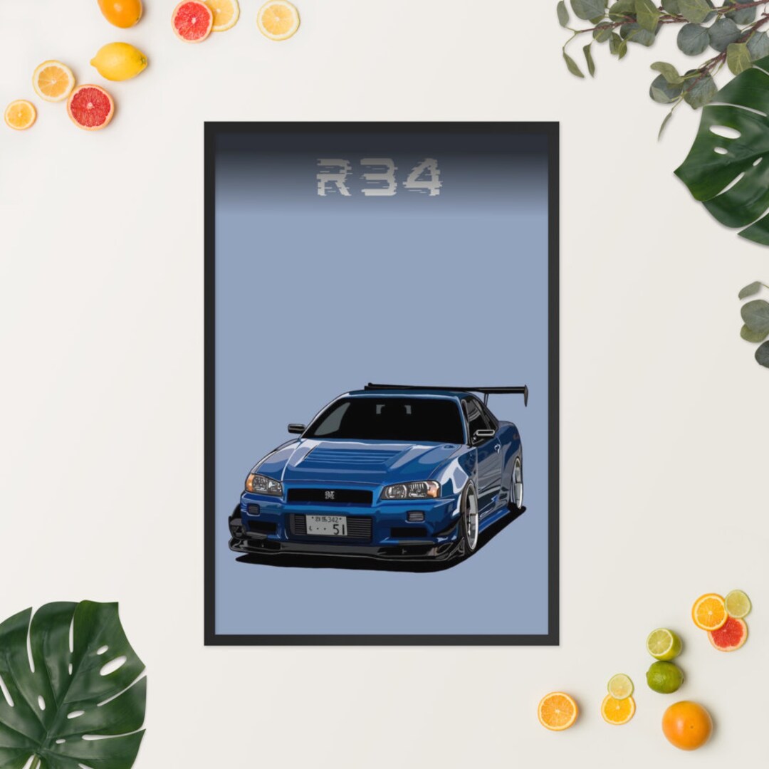 Skyline GTR R34 Skyline GTR R34 Fast and Furious Car Poster Digital ...