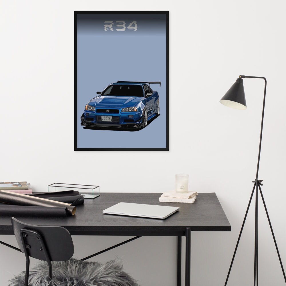Skyline GTR R34 Skyline GTR R34 Fast and Furious Car Poster Digital ...