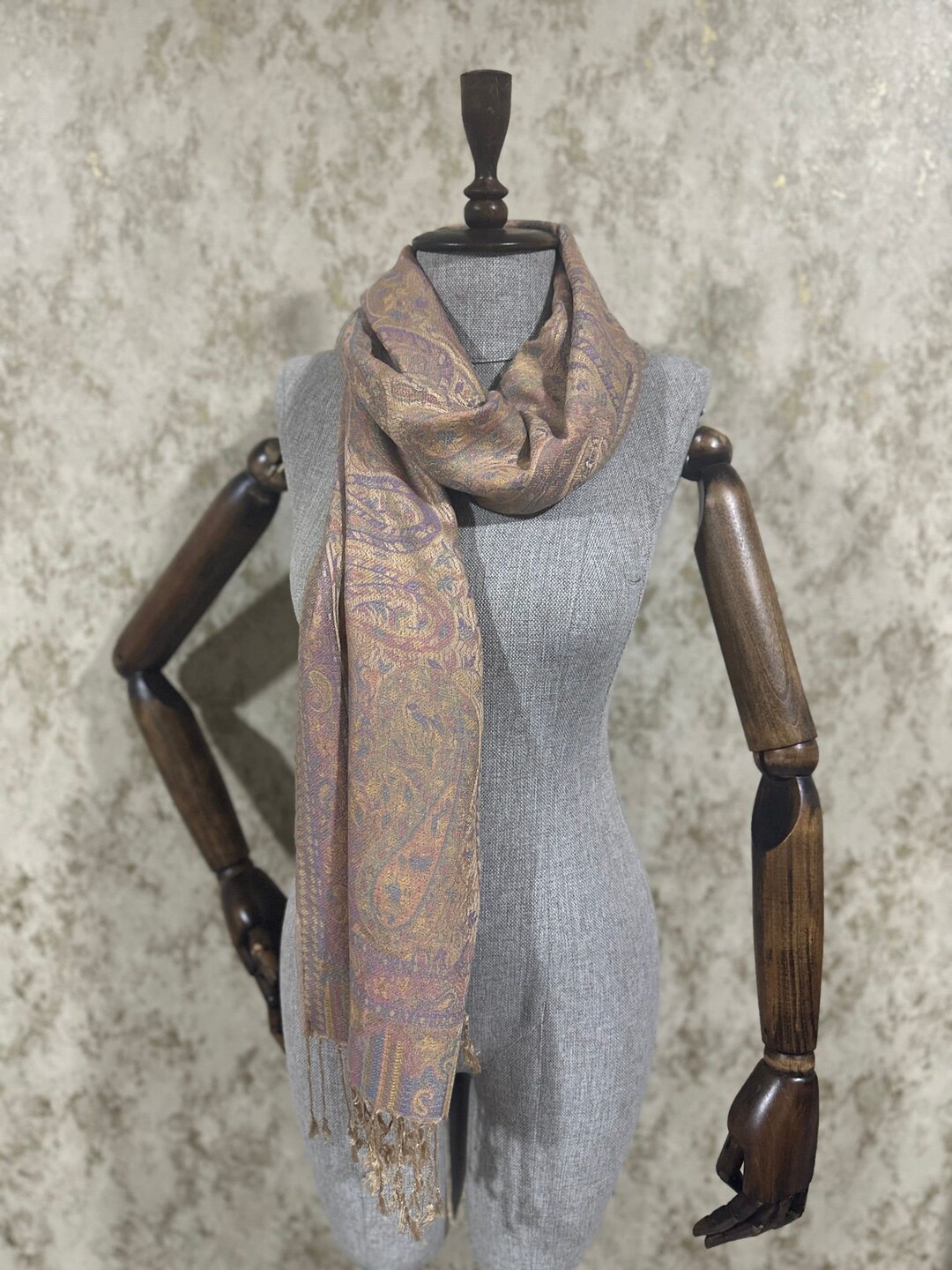 Copper Tone Pashmina Shawl, Scarf, Neck Scarf, Necktie, Headscarf, Veil ...
