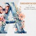 Alphabet Watercolor PNG, 26 Floral Letters Clipart, Floral Clip Art ...