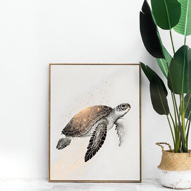 Celestial Turtle: Printable Poster of an Amazing Sea Creature - Etsy