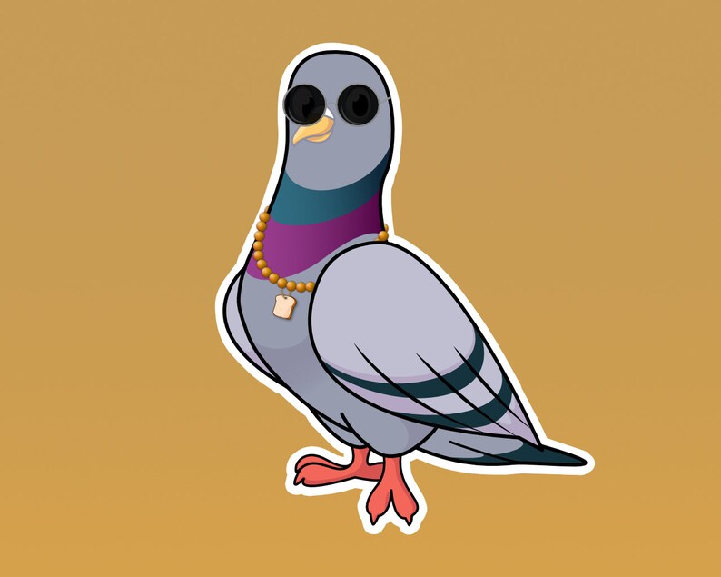 Crazy Pigeon Sticker (digital Download) - Etsy