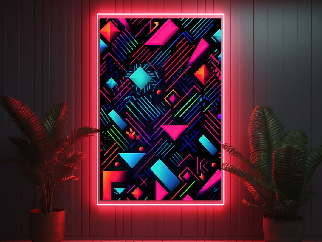 Print At Home bunte Retro-Kunst trendige 80er Jahre Kunst - Etsy.de