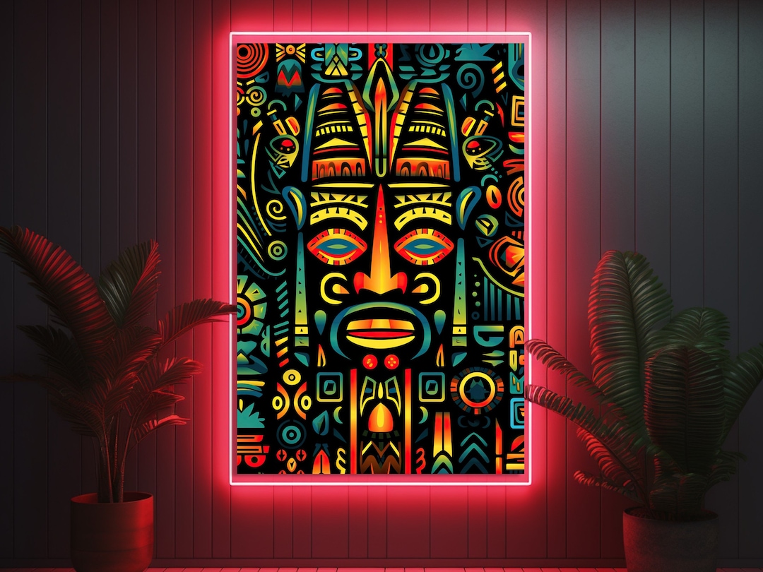 Print at Home, Tiki Wall Art, Monstera Wall Art, Tiki Totem Decor ...