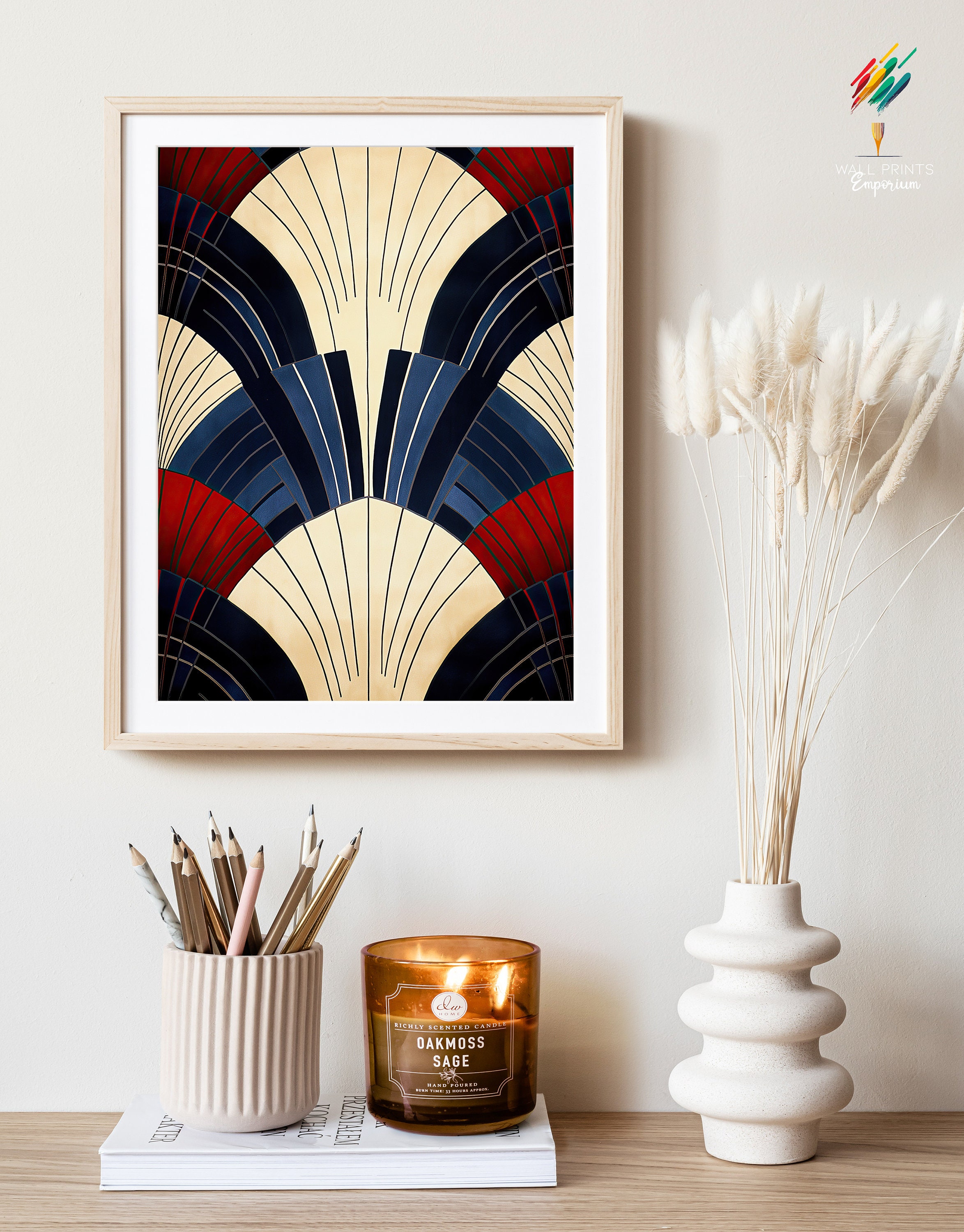 1920s Wall Art Navy Blue & Gold Art Deco Wall Art 1920s Art - Etsy