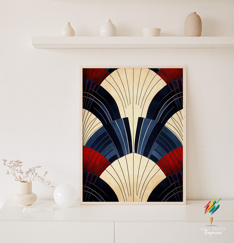 1920s Wall Art Navy Blue & Gold Art Deco Wall Art 1920s Art - Etsy