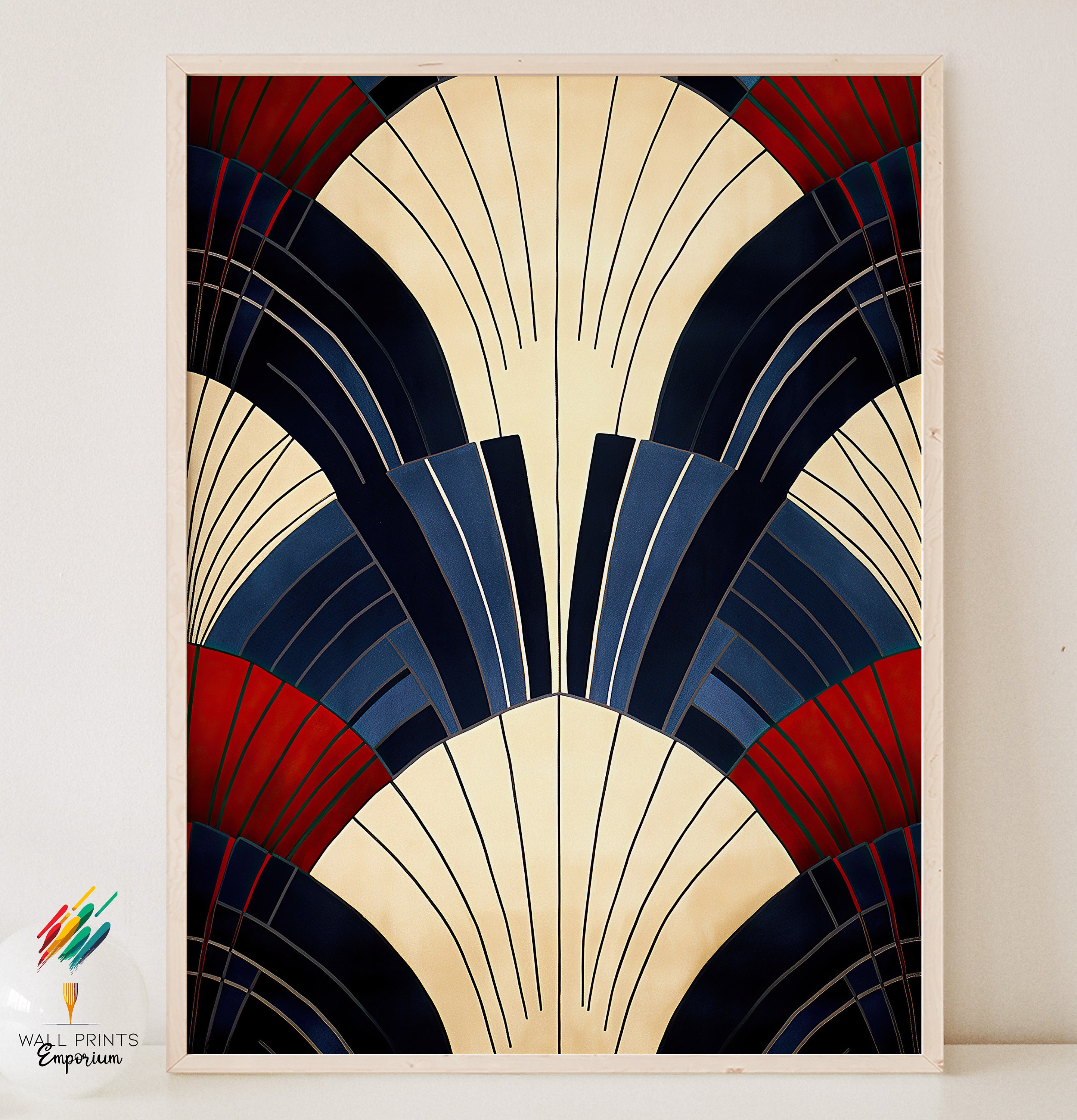 1920s Wall Art Navy Blue & Gold Art Deco Wall Art 1920s Art - Etsy