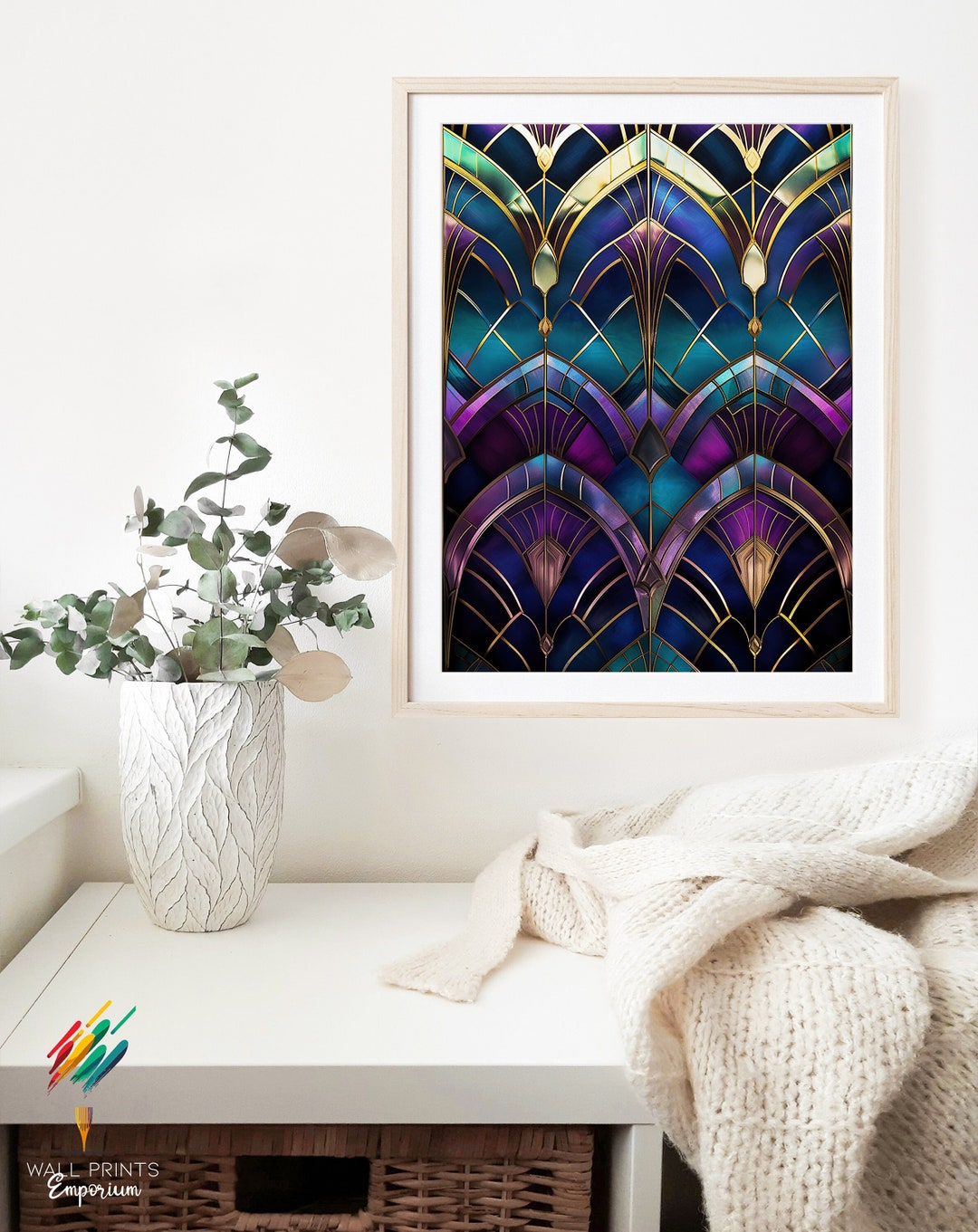 Luxury Jewel Tones Decor, Stylish Art Deco Print, Vintage Art Deco Wall ...
