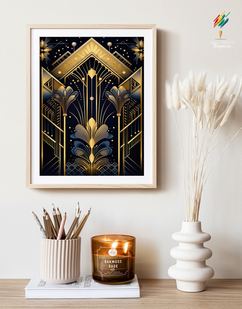 Black Gold Art Deco Print Workplace Wall Art Art Deco Prints - Etsy